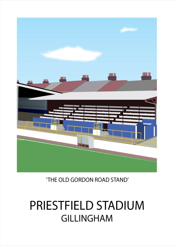 Old Gordon Road Stand Print | Gillingham Legends